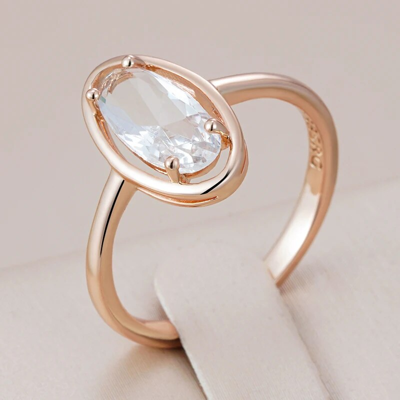 Elegant White Crystal Ring – Precious Gems